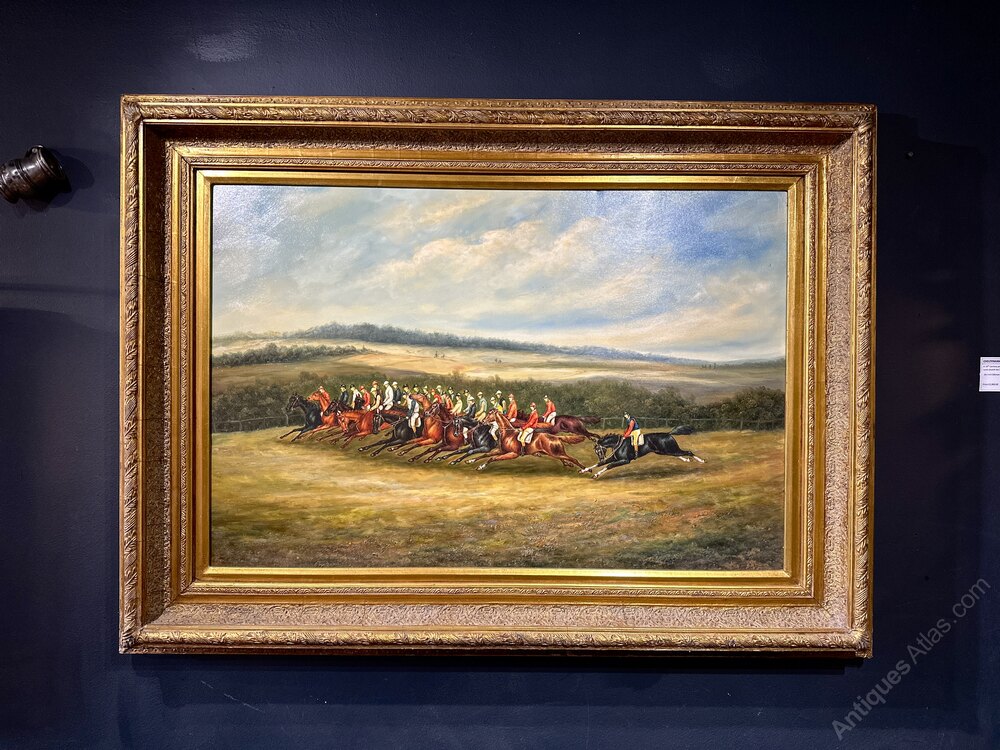 Antiques Atlas - Victorian Horse Racing Scene In Gilt Frame as518a608