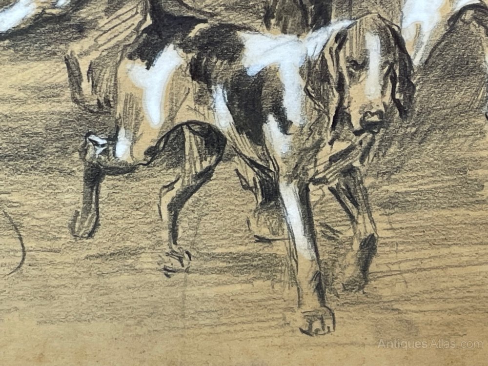 Antiques Atlas - Drawing American Foxhounds By Michael Lyne as1013a567