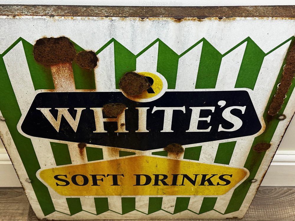 Antiques Atlas - Mid Century R White's Soft Drinks Enamel Sign as1013a835