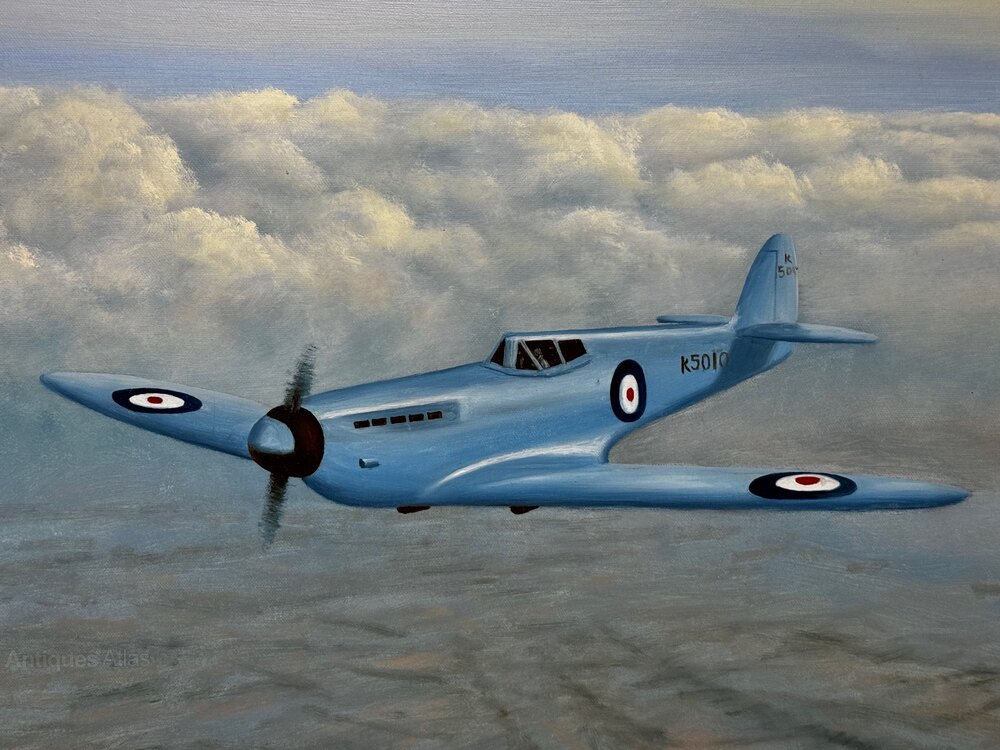 Antiques Atlas - Oil Painting RAF Supermarine Spitfire Prototype ...