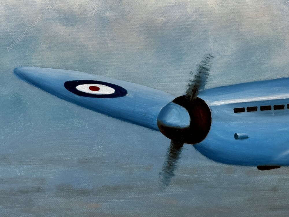 Antiques Atlas - Oil Painting RAF Supermarine Spitfire Prototype ...