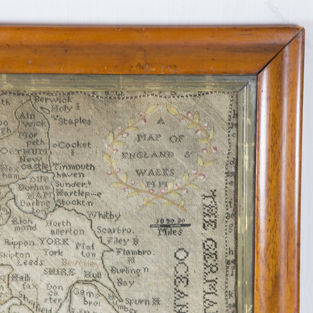 Antiques Atlas - 19th C. Map Sampler Of England & Wales