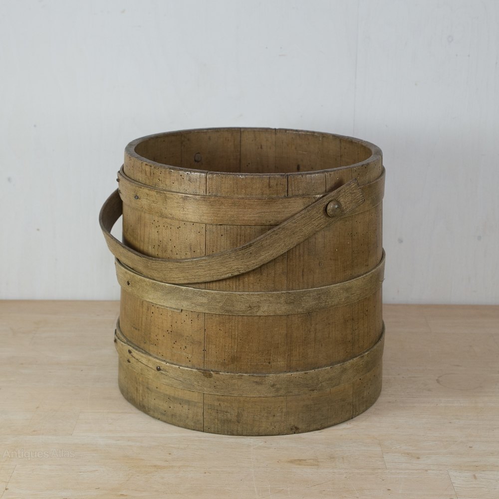 Antiques Atlas - 19th C Wooden Staved Bucket - Firkin
