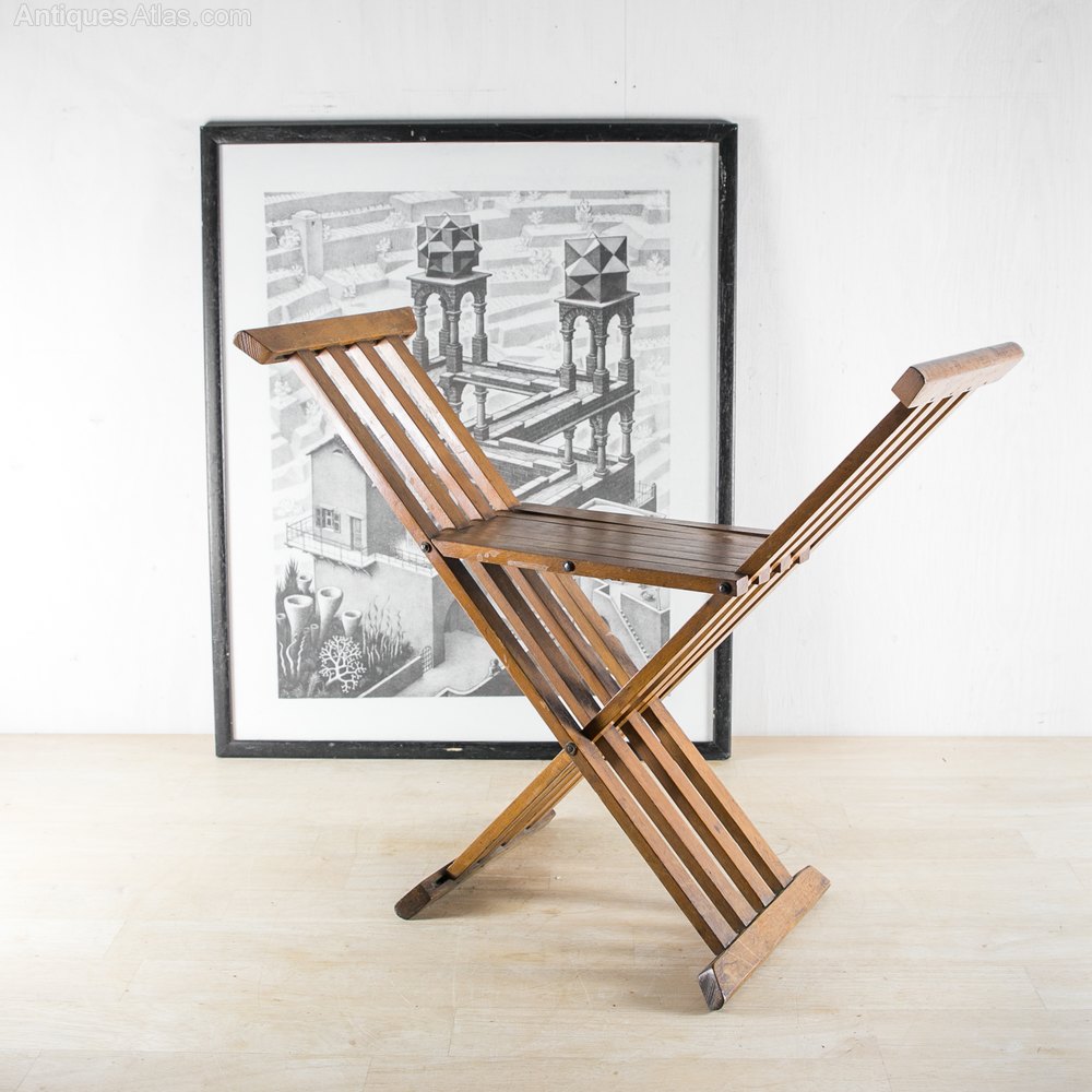 Early 20th C. Danish Designer Folding Stool /Chair - Antiques Atlas