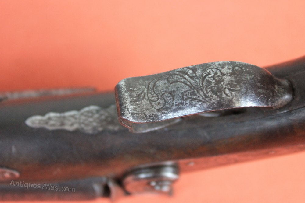 Antiques Atlas - Antique Percussion Double Barrelled Spanish Pistol
