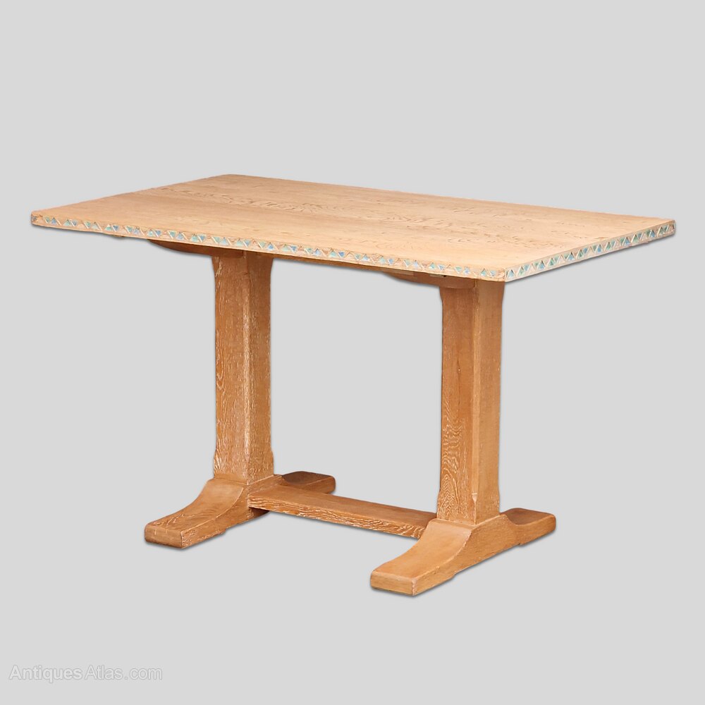 Heal's Limed Oak Small Refectory Table as157a955 - Antiques Atlas