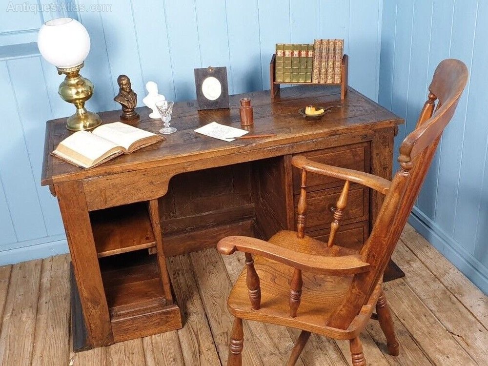 Desk Victorian 1840 Oak Former Trunk Ships Desk - Antiques Atlas