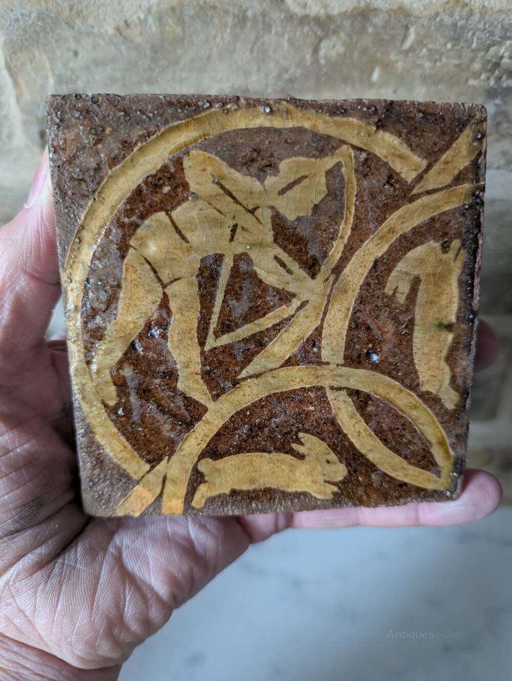 Antiques Atlas - Late 1500s Earthenware Tile Hunting Scene. as1094a196