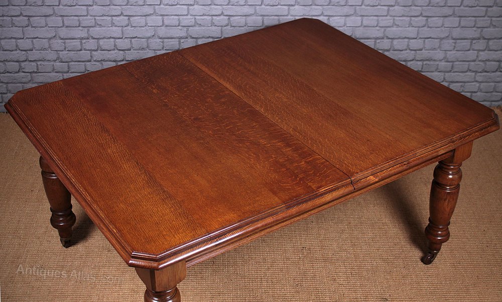 10 Seater Extending Oak Dininig Table C.1890. - Antiques Atlas