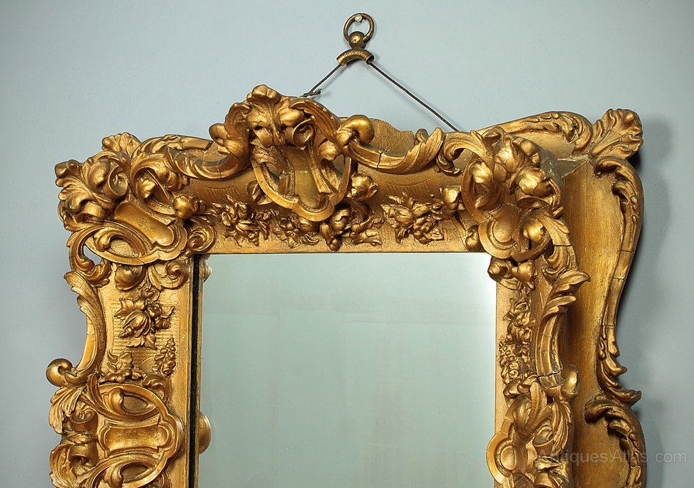 Antiques Atlas - 19th.c. Rococo Style Gilt Frame Wall Mirror C.1880