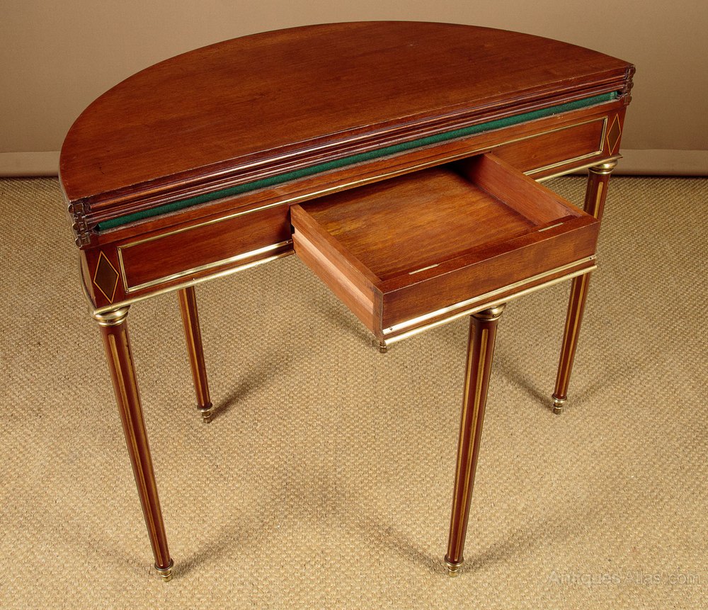 Brass Mounted Double Fold Over Table C.1910 - Antiques Atlas