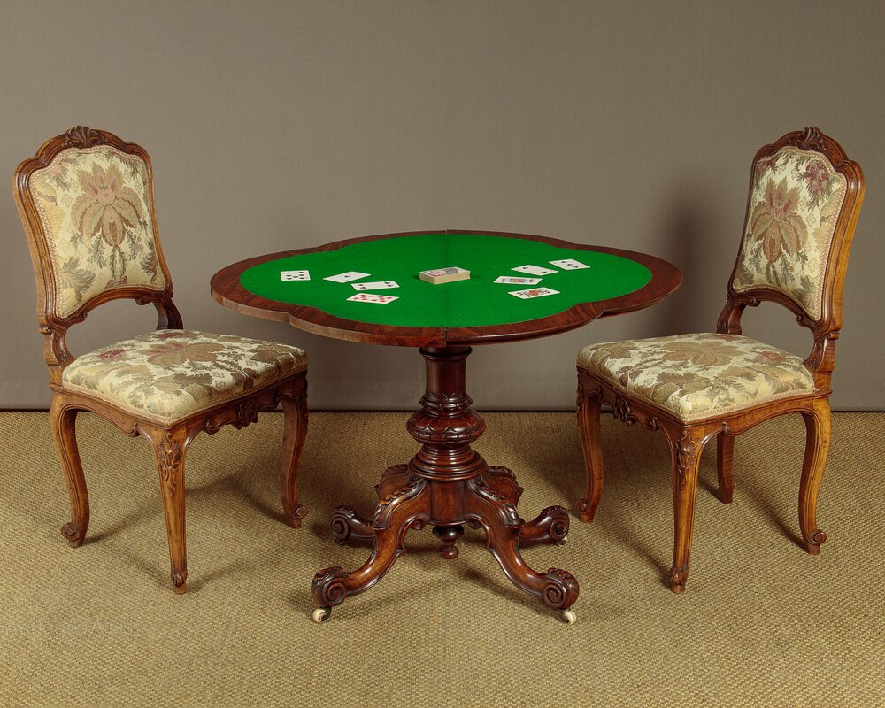 Burr Walnut Fold Over Games Table C.1880 ac049a10155 / 36489 - Antiques ...
