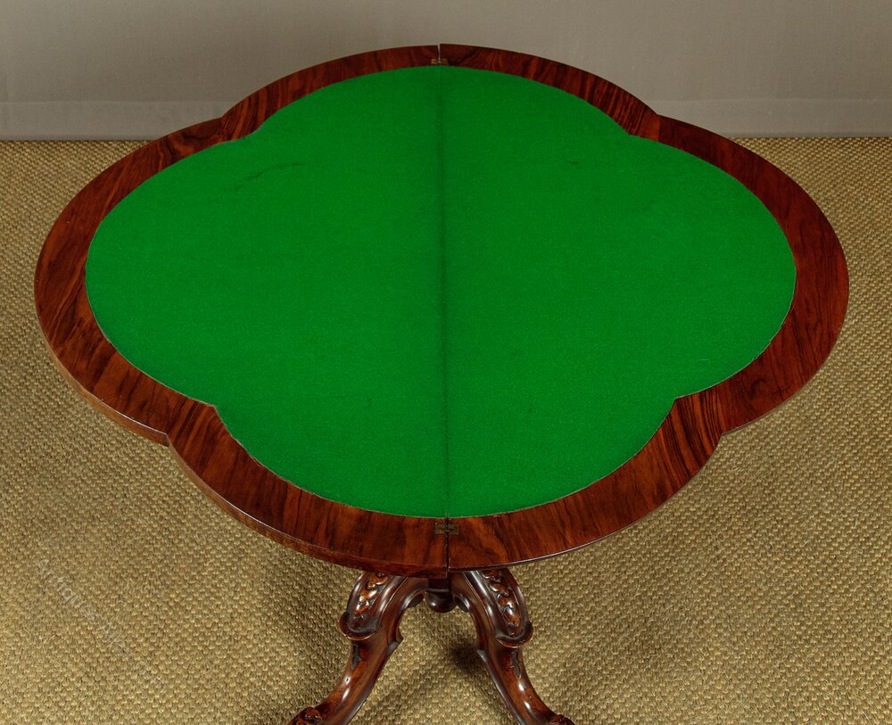 Burr Walnut Fold Over Games Table C.1880 ac049a10155 / 36489 - Antiques ...