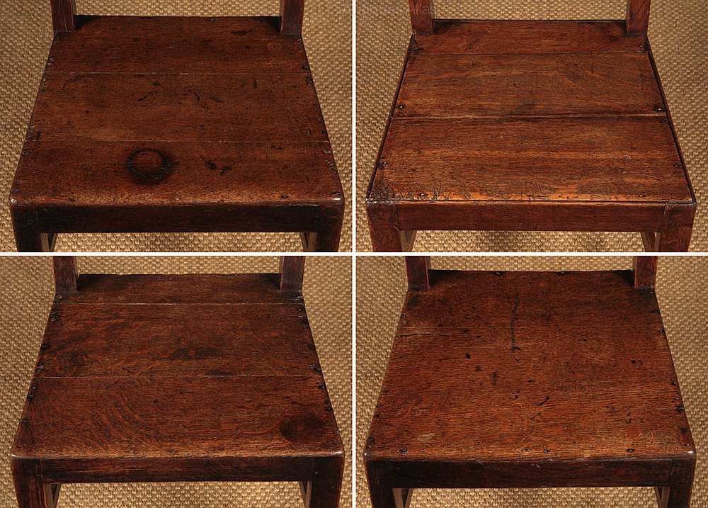 Four Welsh Oak Cottage Dining Chairs C.1850. - Antiques Atlas