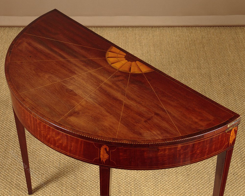 Georgian Inlaid Fold Over Games Table C.1800 - Antiques Atlas