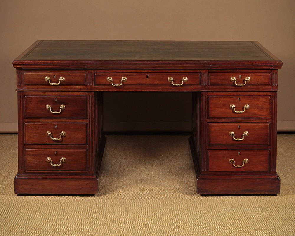 Antiques Atlas - Large Mahogany Partner’s Desk.