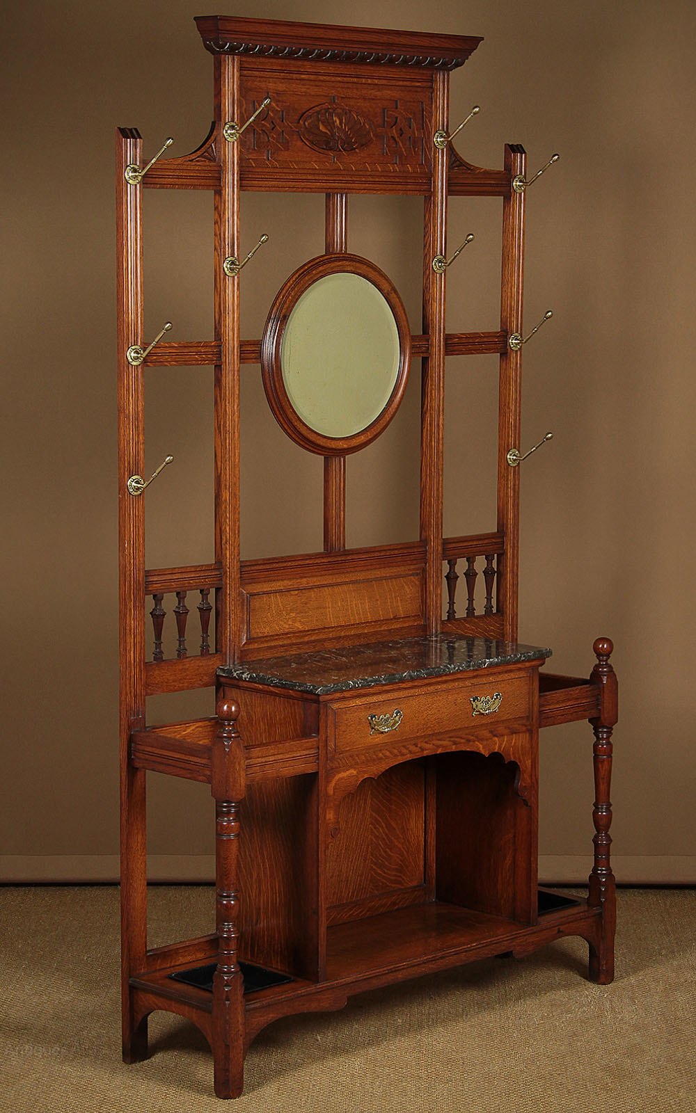 Large Oak Hall Stand C.1890 - Antiques Atlas