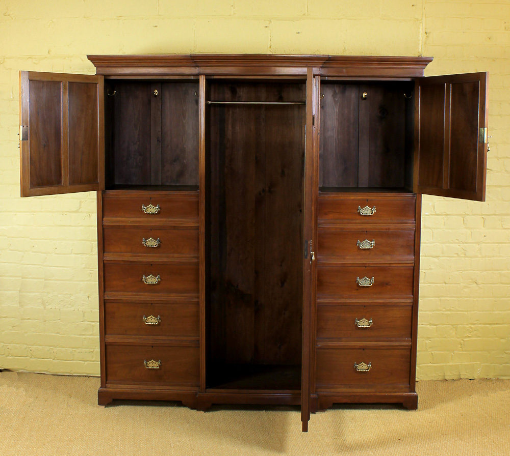 Late 19th.c. Walnut Wardrobe With Drawers. - Antiques Atlas