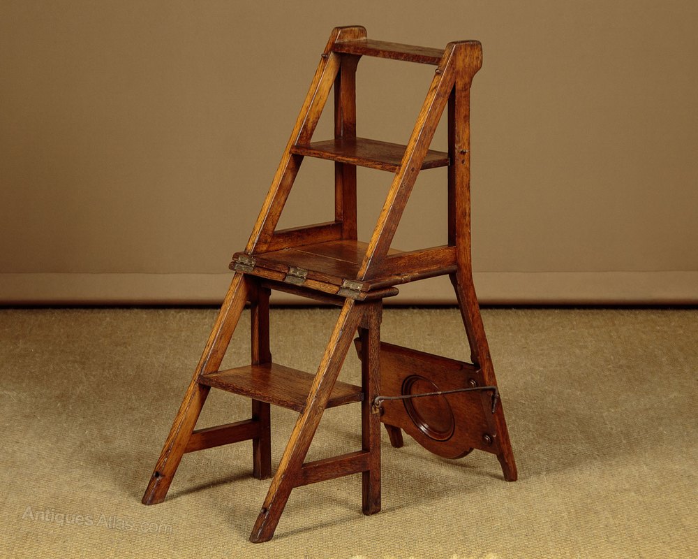 Metamorphic Oak Library Steps & Side Chair C.1880 ac049a8695 / 35901 ...