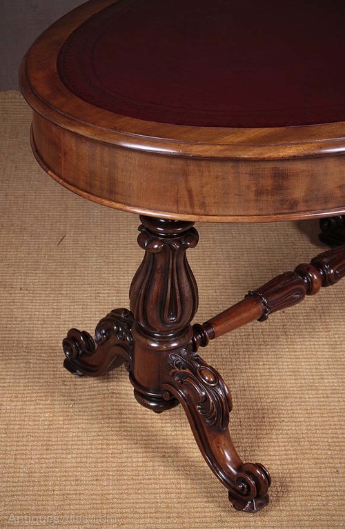 Oval Library Table Or Writing Desk C.1870. - Antiques Atlas