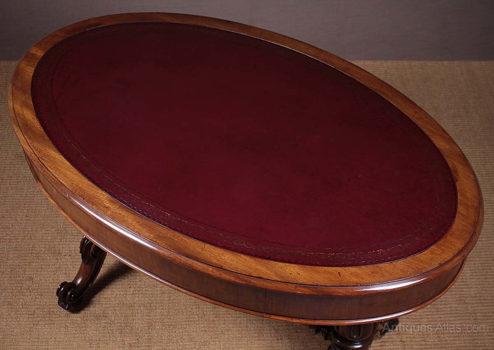 Oval Library Table Or Writing Desk C.1870. - Antiques Atlas