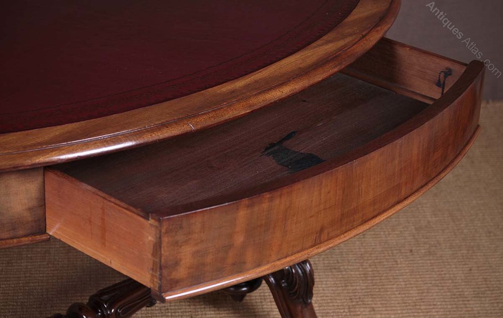 Oval Library Table Or Writing Desk C.1870. - Antiques Atlas