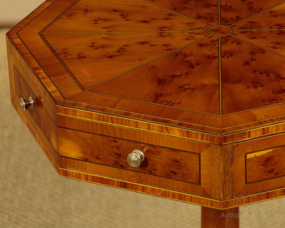 Antiques Atlas - Pair Of Octagonal Yew Wood Side Tables ac049a11429 / 38285