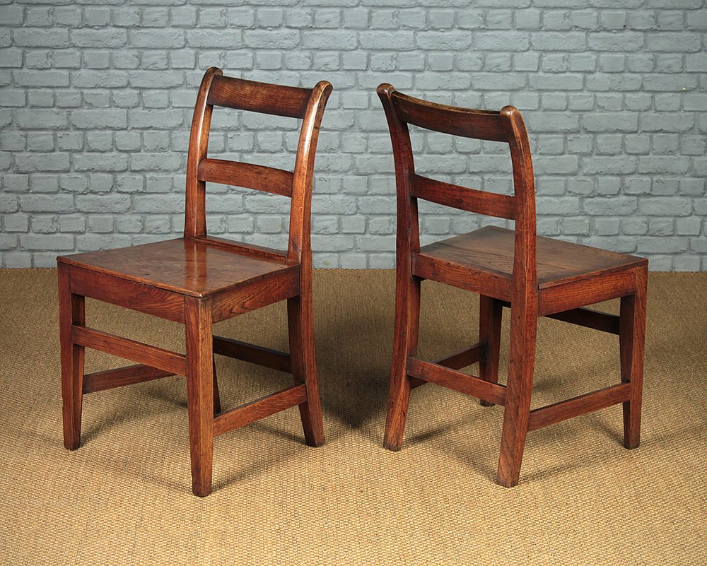Set Of Four Welsh Oak Cottage Dining Chairs C.1850 - Antiques Atlas
