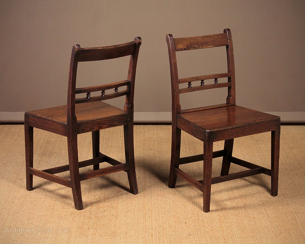 Set Of Six Welsh Oak Cottage Dining Chairs C.1850. - Antiques Atlas