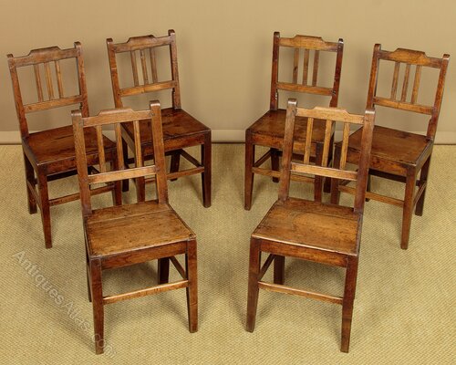 Six Welsh Oak Cottage Dining Chairs C.1840 ac049a10843 / 37786 ...