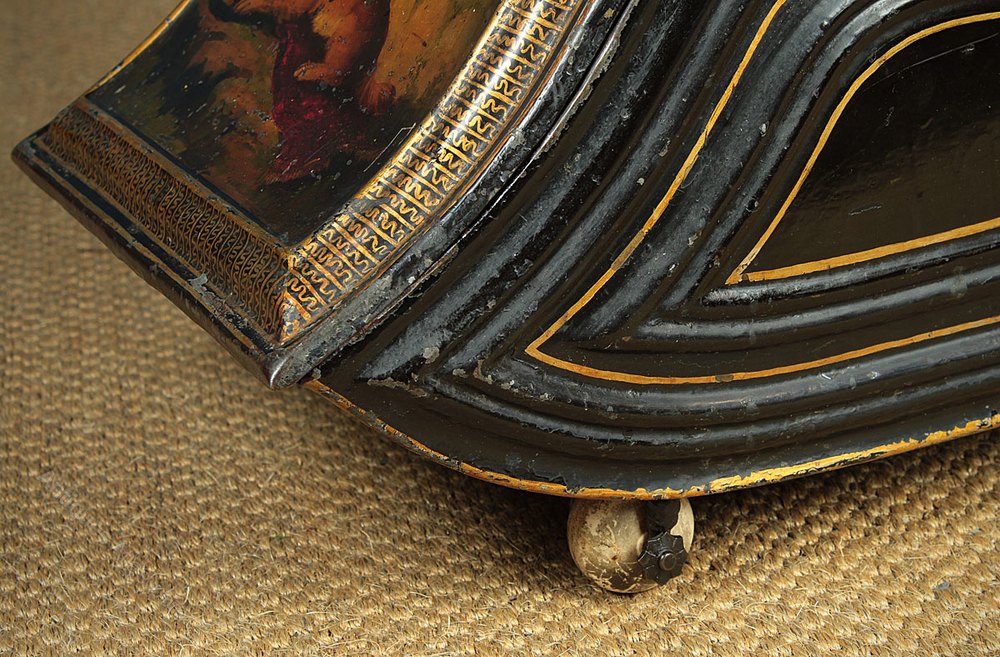 Antiques Atlas - Toleware Coal Box With Painting Of A Dog C.1860.