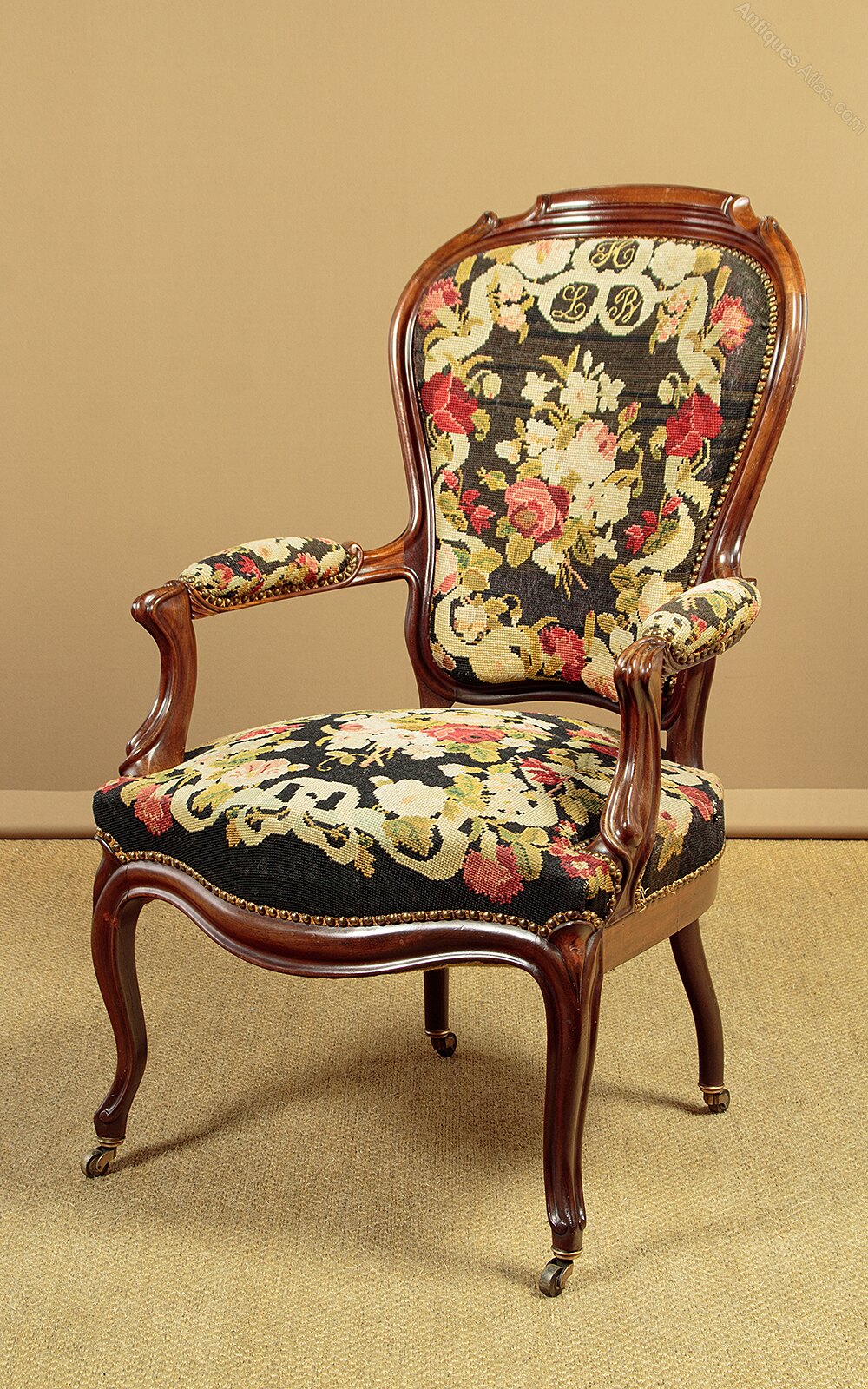 Walnut Armchair With Needlework Covers C.1880 ac049a11388 / 37667 ...