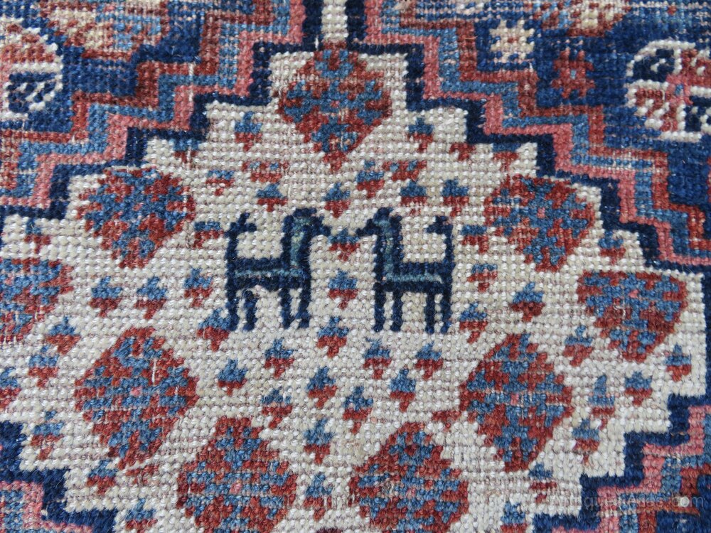 Antiques Atlas - Distressed Antique Khamseh Arab Tribal Rug. 150cm ...
