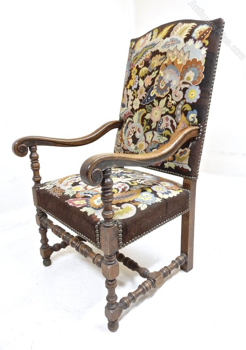 Pair Of Carolean Armchairs - Antiques Atlas