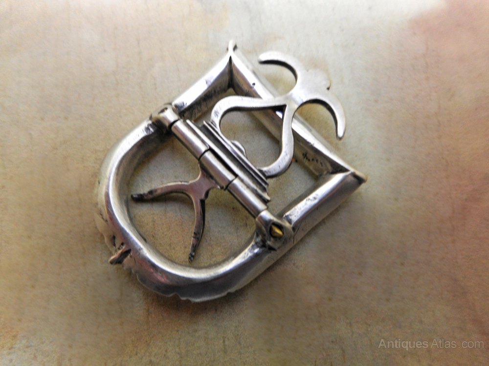Antiques Atlas - A Rare D-shaped Paste Set Silver Buckle. 18th Cent