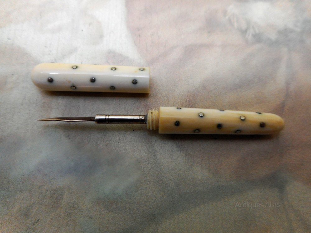 Antiques Atlas - An Ivory Toothpick With Silver Inlay. C 1830