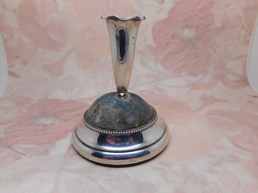 Antiques Atlas - Silver Stick Pin / Posy Holder Stand. 1910