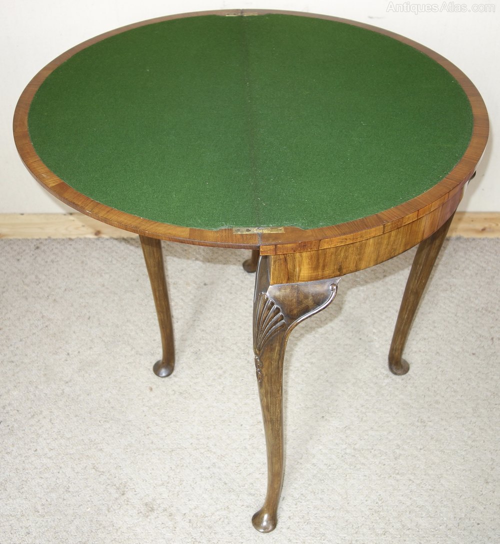Walnut Demi lune Card Table Antiques Atlas