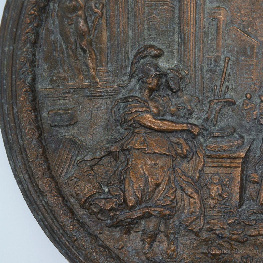 Antiques Atlas - Bronze Plaque Athena Introducing Personification ...