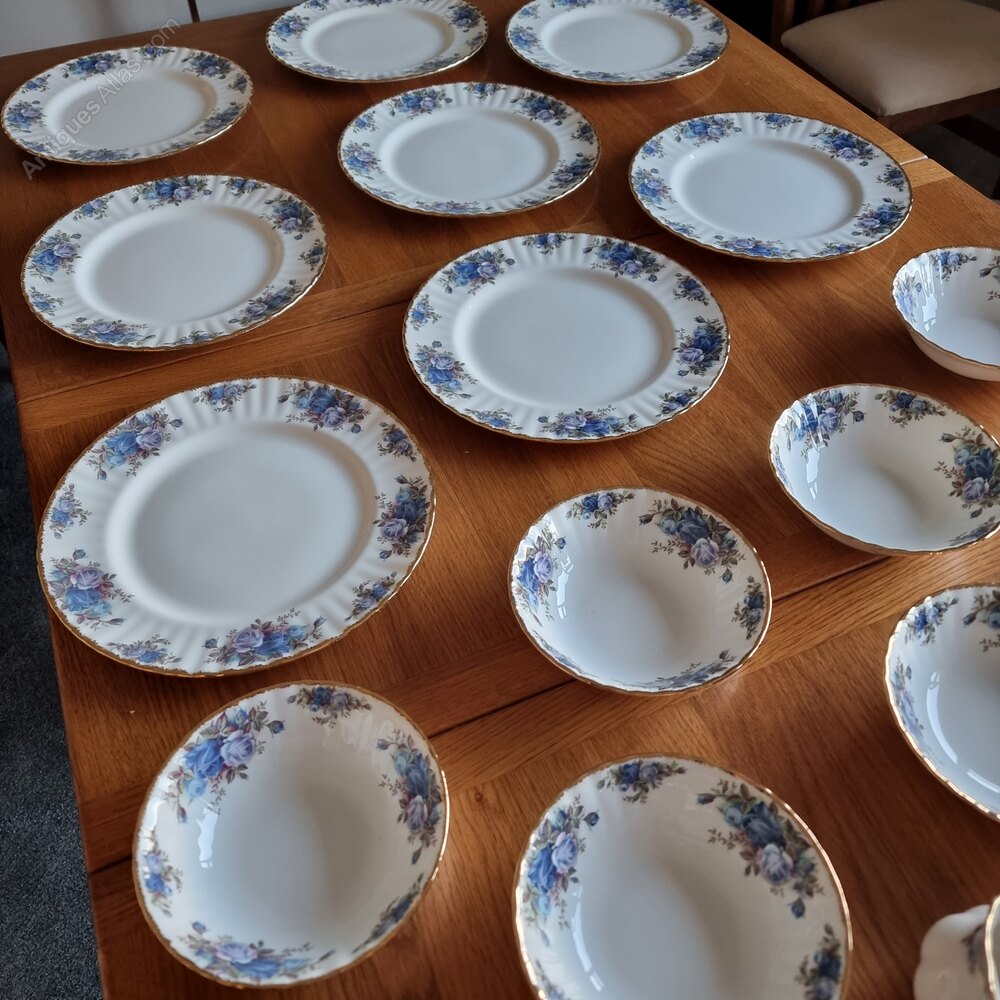 Antiques Atlas - Royal Albert Moonlight Rose 43pce Dinner & Tea Set ...