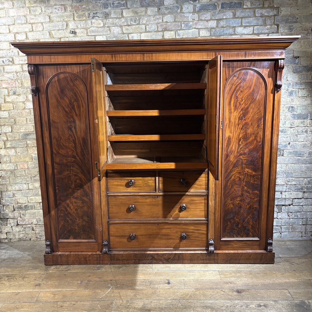 Antique Mahogany Linen Press Housekeeper's Cu as876a1311 - Antiques Atlas