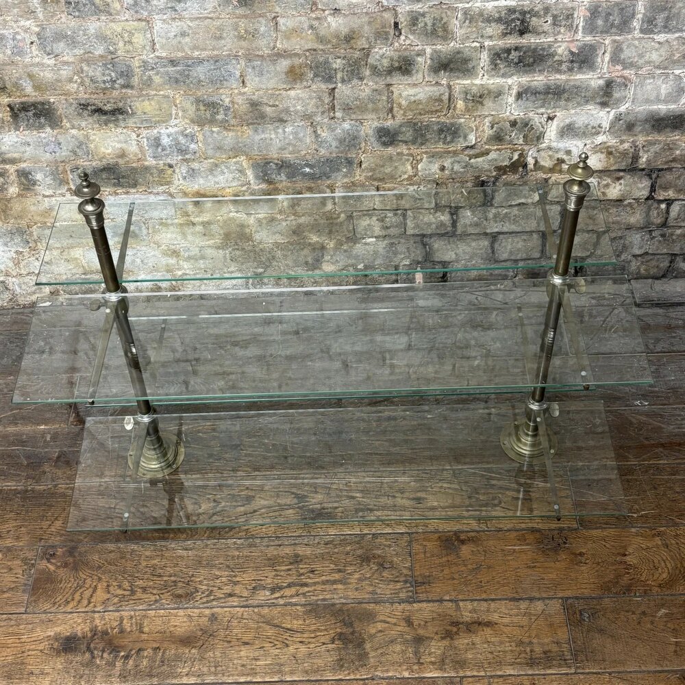Antique Brass & Glass Countertop Display Shelving as876a1334 - Antiques ...