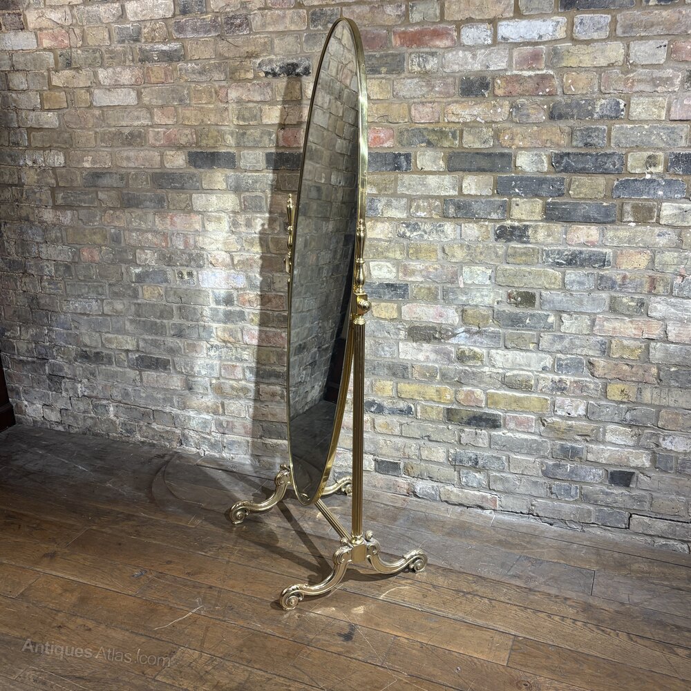 Antiques Atlas - Early 1970s Hollywood Regency Brass Cheval Mirror ...