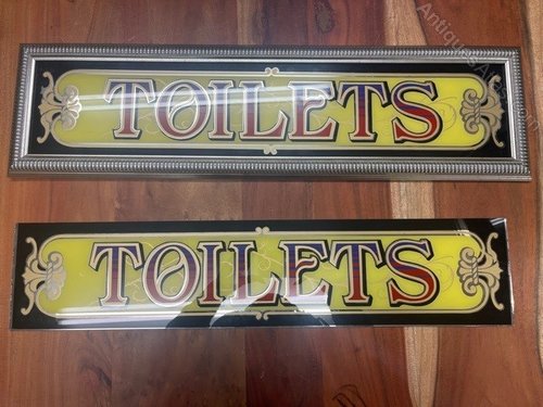 Antiques Atlas - Vintage Mirror Pub Toilet Sign