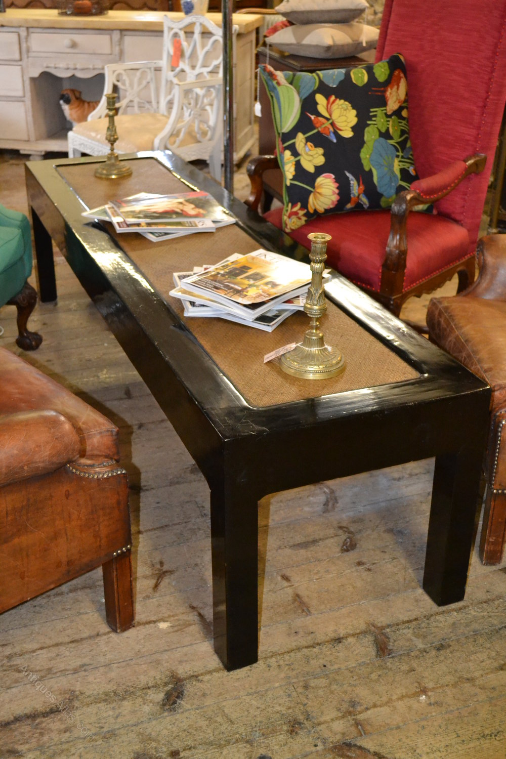 Ebonised Long Low Table/Seating - Antiques Atlas