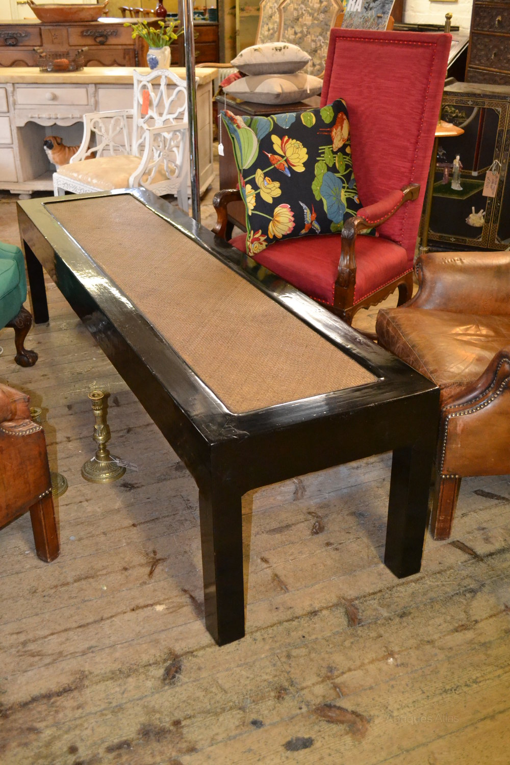 Ebonised Long Low Table/Seating - Antiques Atlas