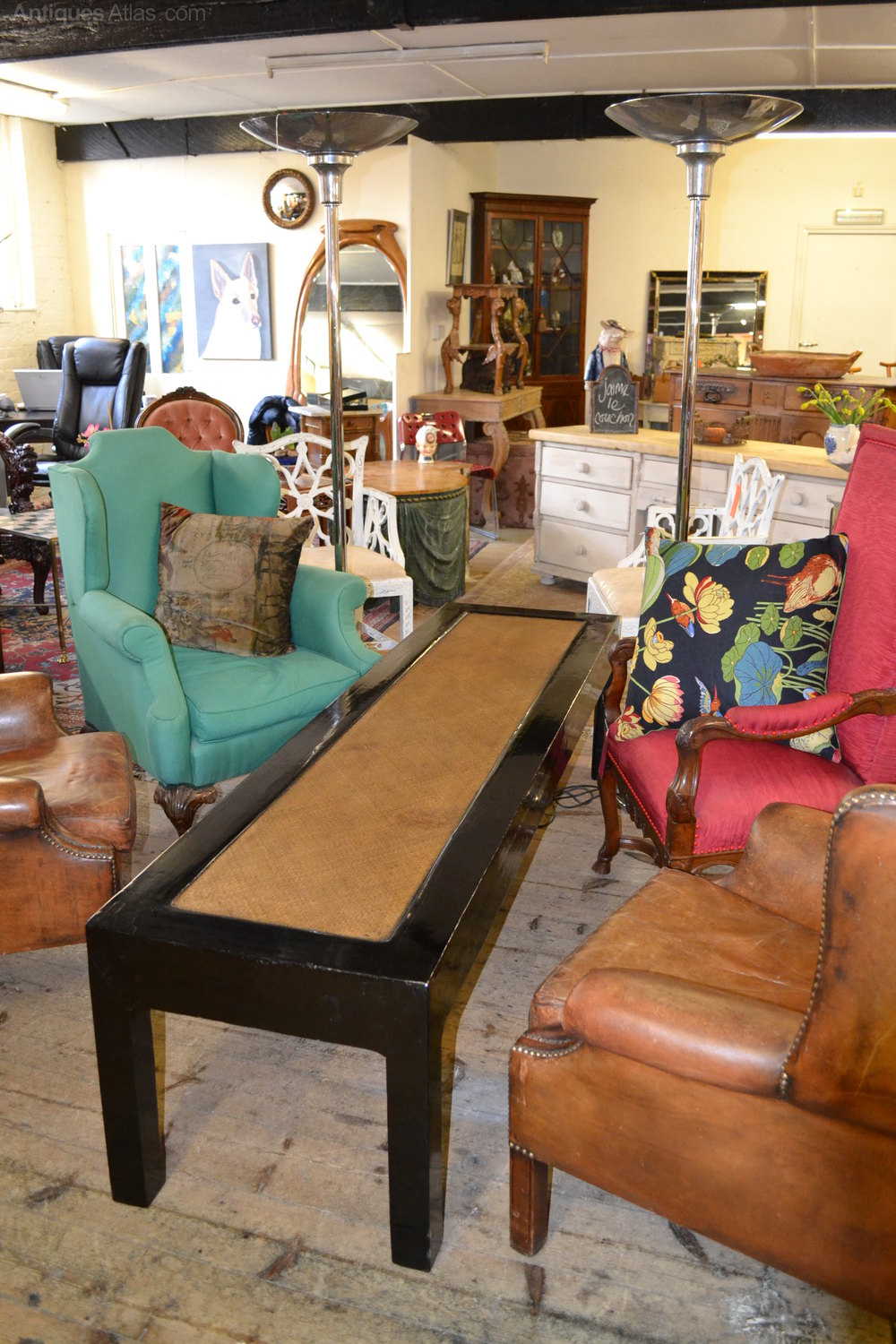 Ebonised Long Low Table/Seating - Antiques Atlas
