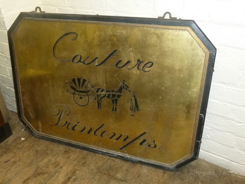 Antiques Atlas - French Vintage Brass Hanging Couture Sign