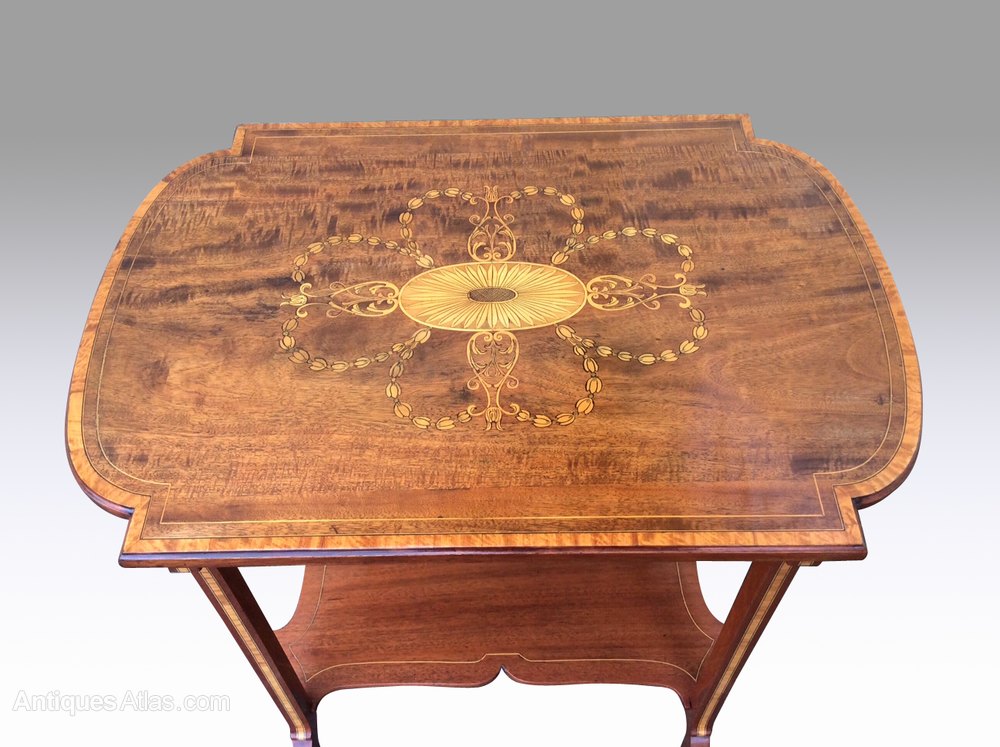Antique Inlaid Mahogany Occasional Hall Table - Antiques Atlas