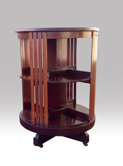 Antique Mahogany Circular Revolving Bookcase - Antiques Atlas